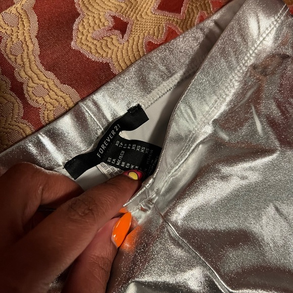 Forever 21 | Pants & Jumpsuits | Metallic Silver Tightsleggings Xs ...